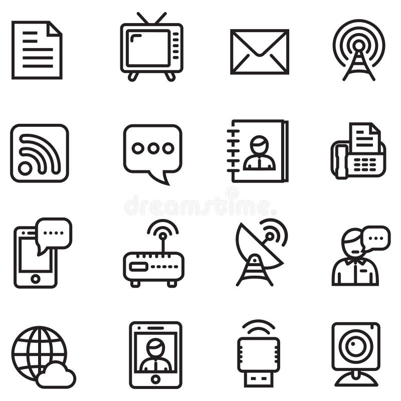 Communication device icons stock vector. Illustration of router - 32308867