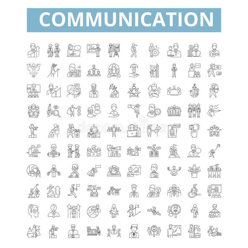 Communication Icons, Line Symbols, Web Signs, Vector Set, Isolated ...