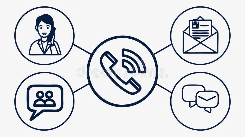 Communication Icons Phone Email and Chat Symbols Collection Generative ...