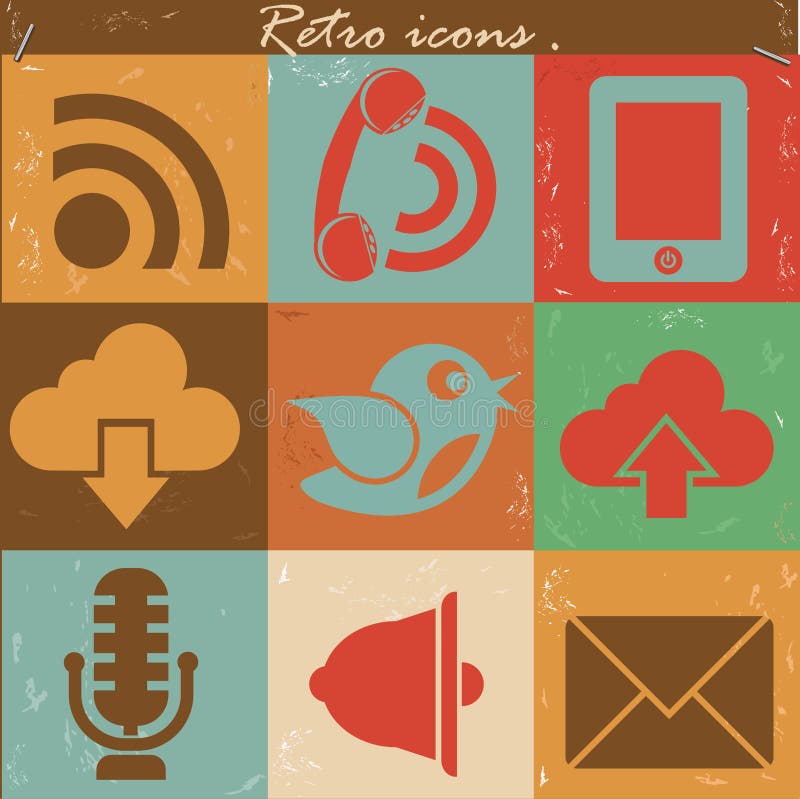 Communication,retro Buttons Stock Vector - Illustration of arrow ...