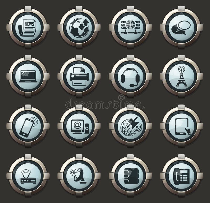 Communication icons set stock vector. Illustration of documents - 135016714