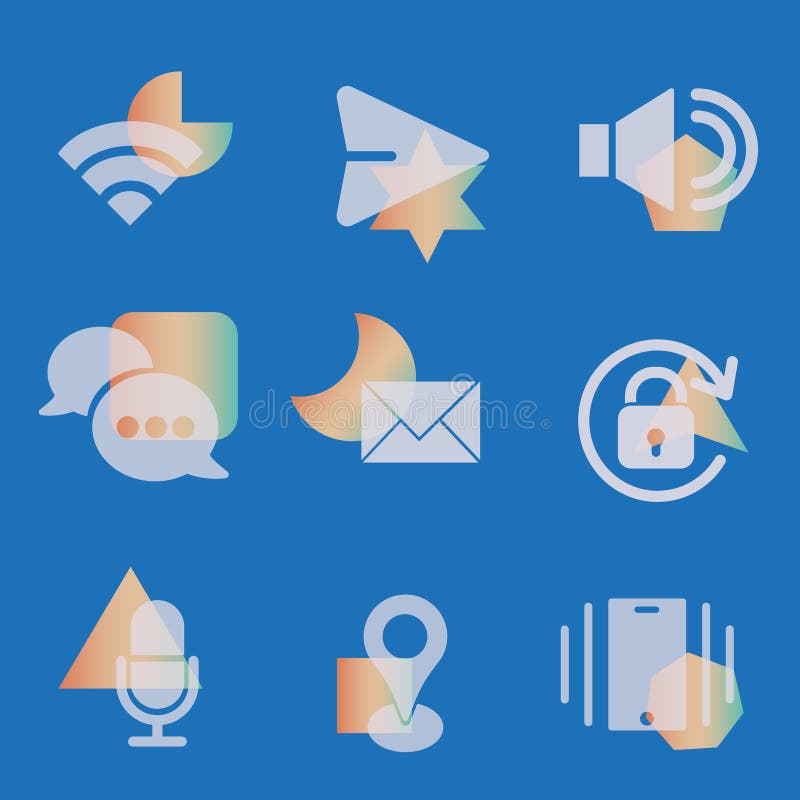 Communication Icons. Set of Interface Icons Stock Vector - Illustration ...