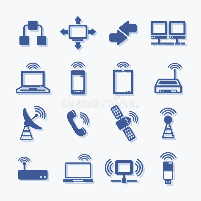 Set of Computer and Phone Device Icons. Flat Vector Graphic Pictograms ...