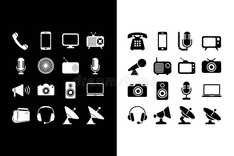 Communication Icons in Silhouette Vector Style Artwork Stock ...