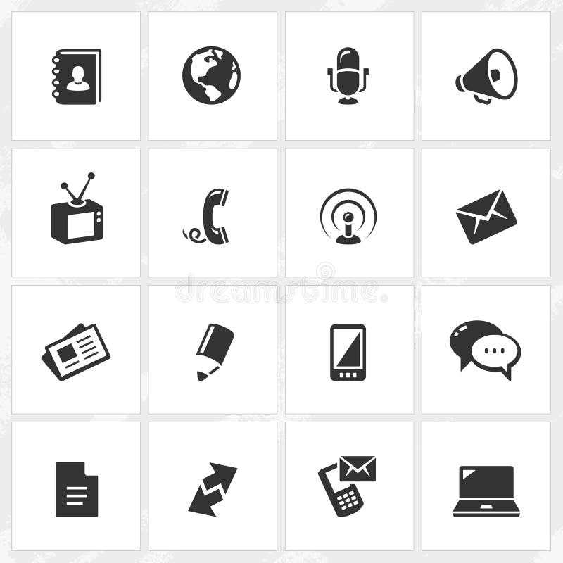 Communication Icons stock vector. Illustration of mobile - 52736378