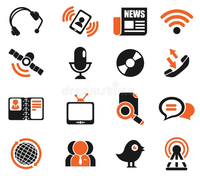 Communication icons stock vector. Illustration of internet - 66016616
