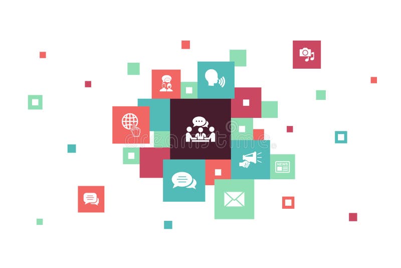 Communication Infographic 10 Steps Pixel Stock Vector - Illustration of ...