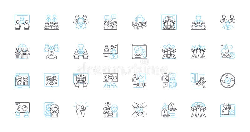 Communication and Interaction Linear Icons Set. Dialogue, Connect ...