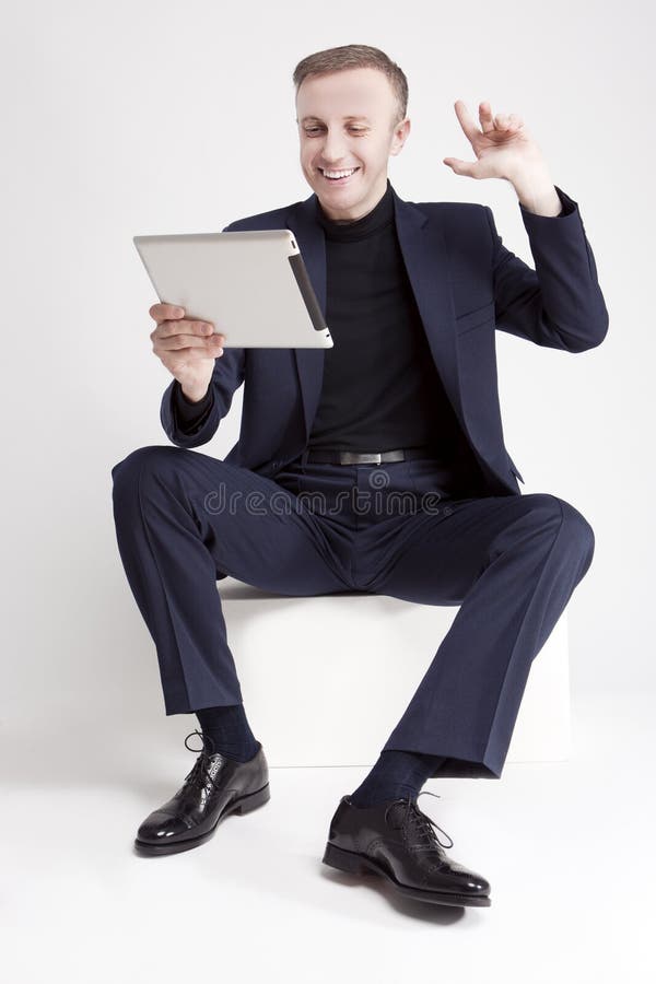 Communication Internet Concept Portrait Young Smilin Stock Photos ...