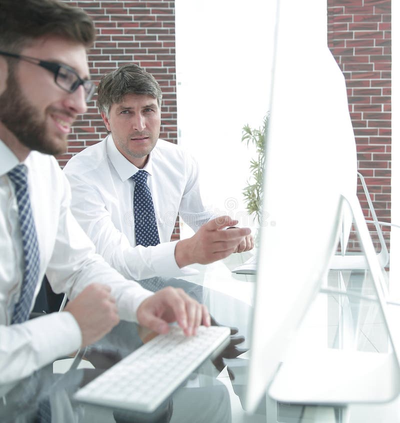 Employees of the Company in the Computer Room Stock Photo - Image of ...