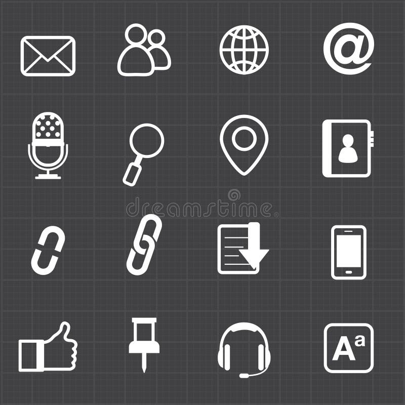 Communication, Internet Icons and Black Background Stock Vector ...