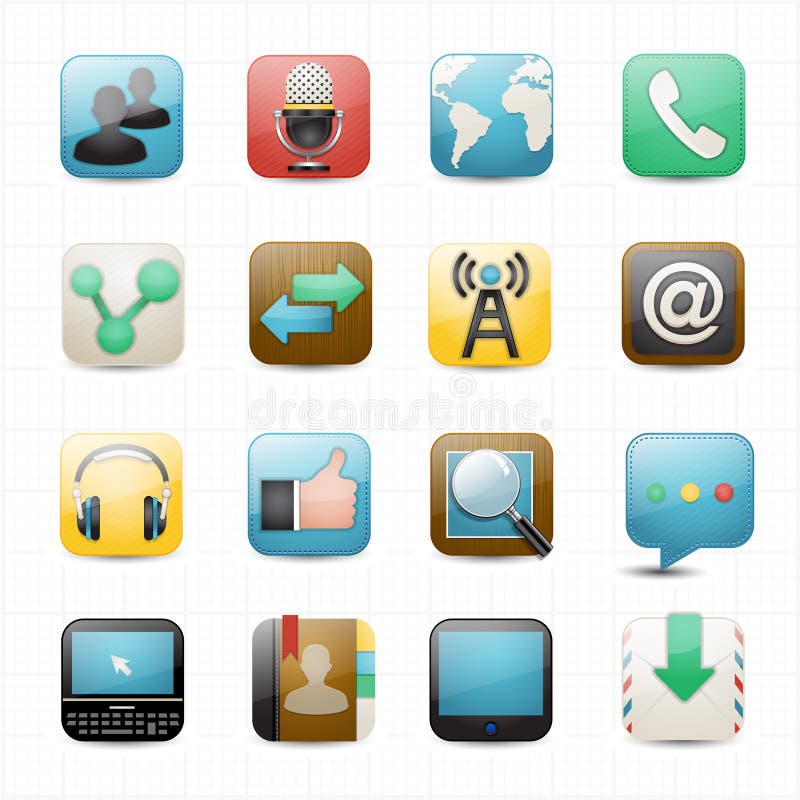 Application Mobile Icons and White Background Stock Vector ...