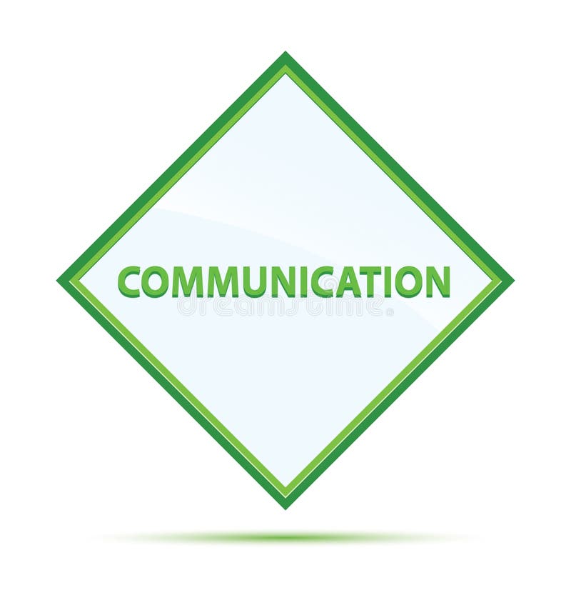 Communication Modern Abstract Green Diamond Button Stock Illustration ...