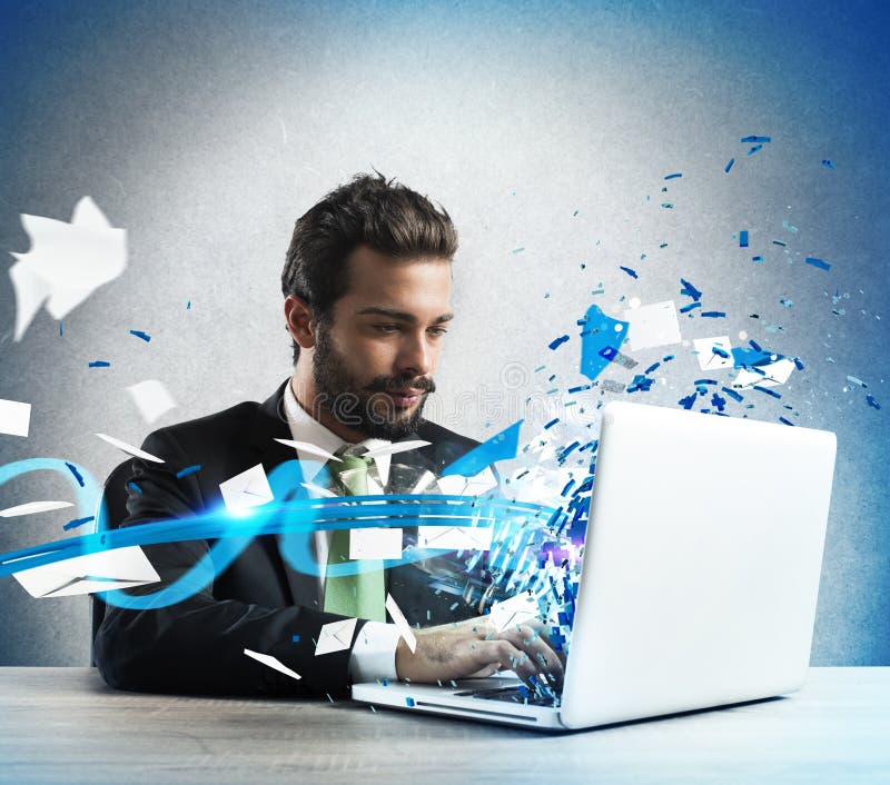 Communication with laptop stock image. Image of message - 56046775