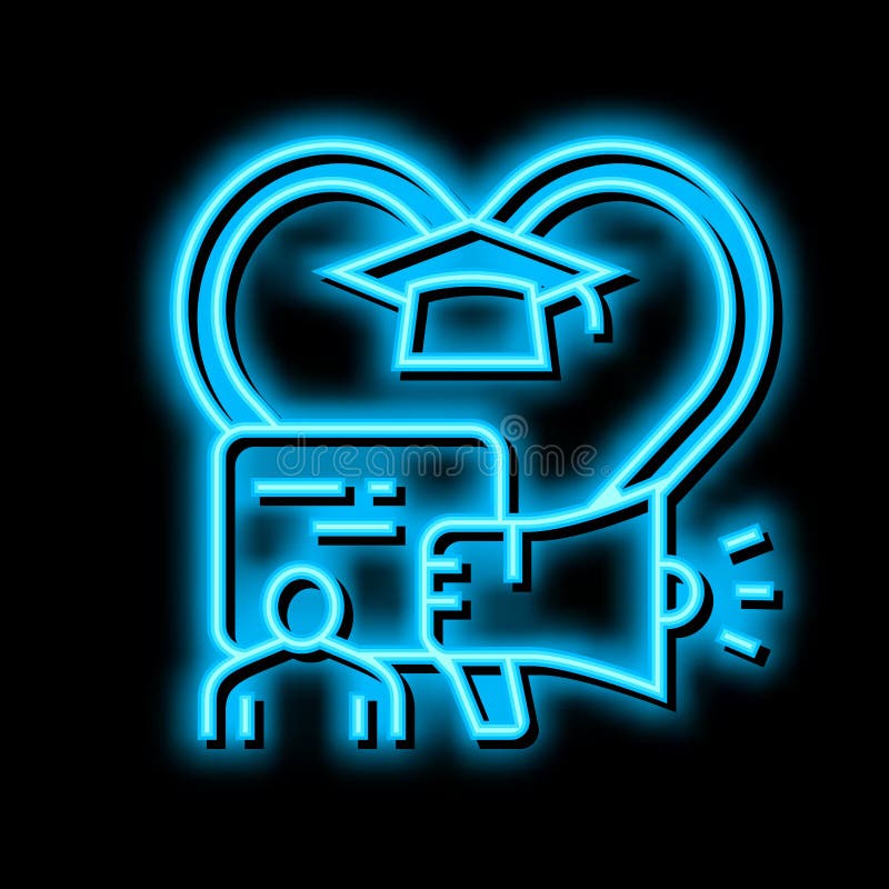 Communication and Learning Neon Glow Icon Illustration Stock Vector ...