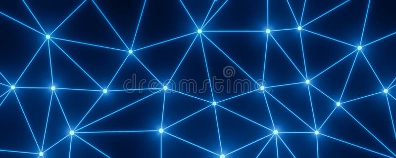 Communication Links. Geometrical Grid with Points Connected by Lines ...