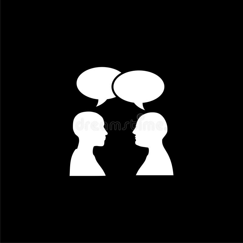 Communication Logo, Chat Icon on Dark Background Stock Vector ...