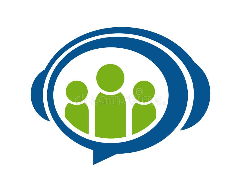 Communication Logo Formed Headset and Bubble Chat Stock Vector ...