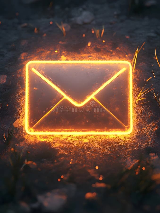 Burning Digital Mail E-mail Message Letter Icon Logo Symbol Stock ...