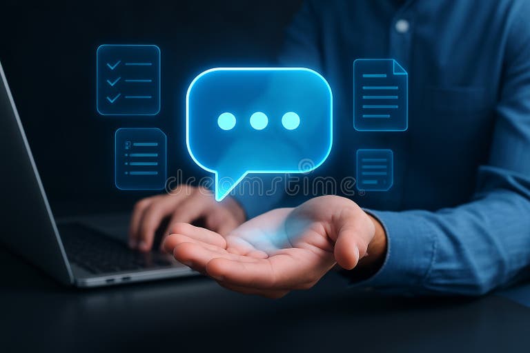 Communication Message Chat Bubble Document File Sharing Information ...