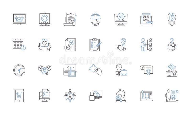 Communication And Message Line Icons Collection Language Dialogue Expression Transmission