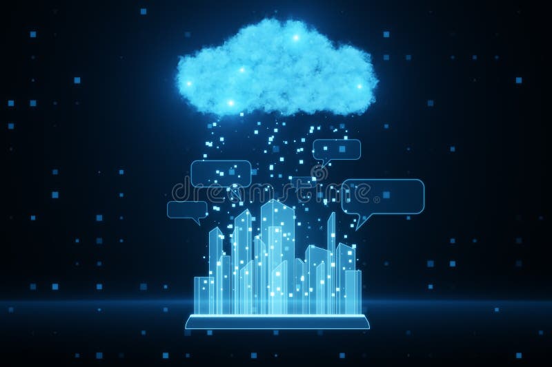 Communication Network and Cloud Computing Technology Concept with ...