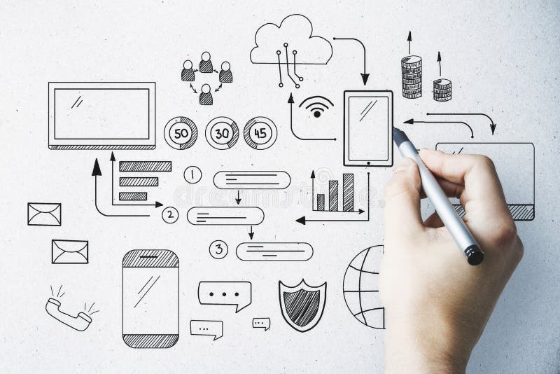 Communication and Network Concept Stock Image - Image of icons, graph ...