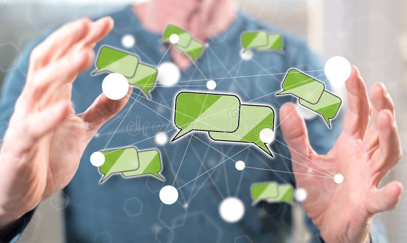 Concept of Communication Network Stock Image - Image of connect, talk ...