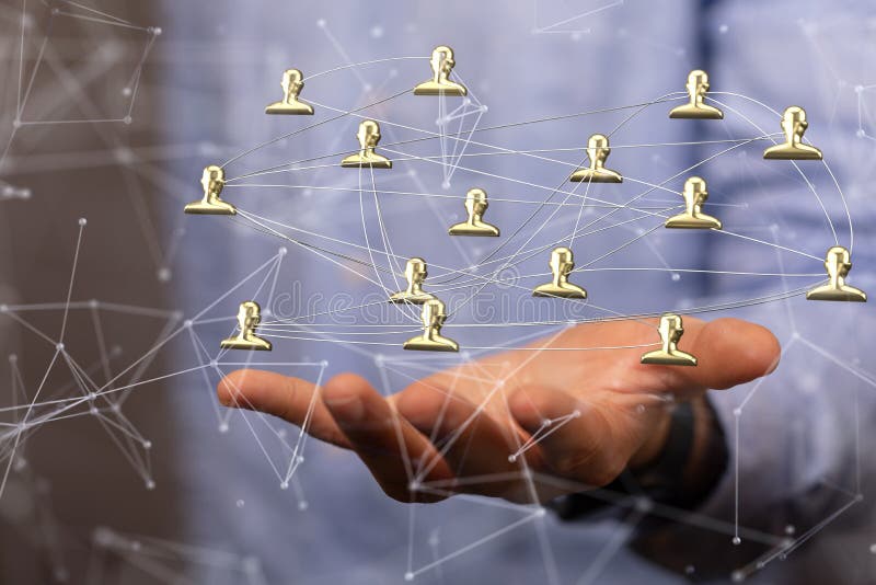 Communication Network Digital Group Connect Stock Image - Image of ...