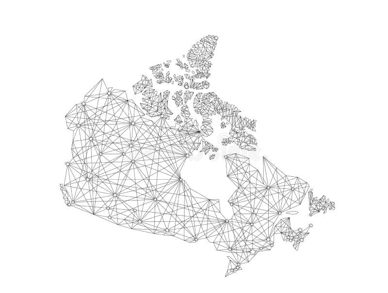 Communication Network Map of Canada on White Stock Vector ...