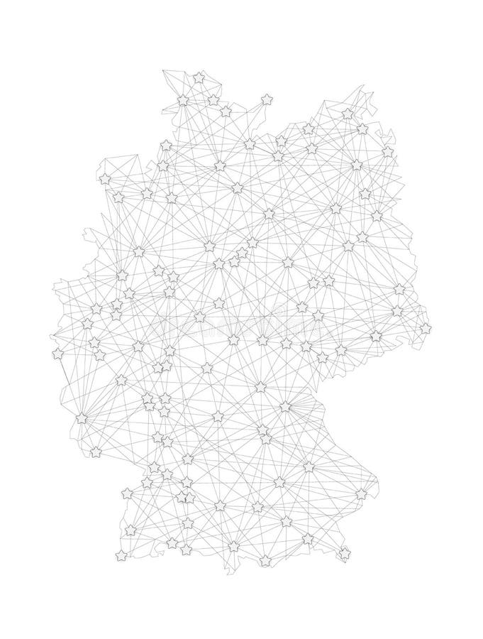 Communication Network Map of Germany on White Stock Vector ...