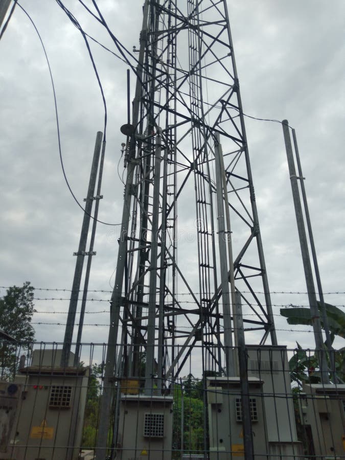 Communication network mast stock photo. Image of industry - 262698866