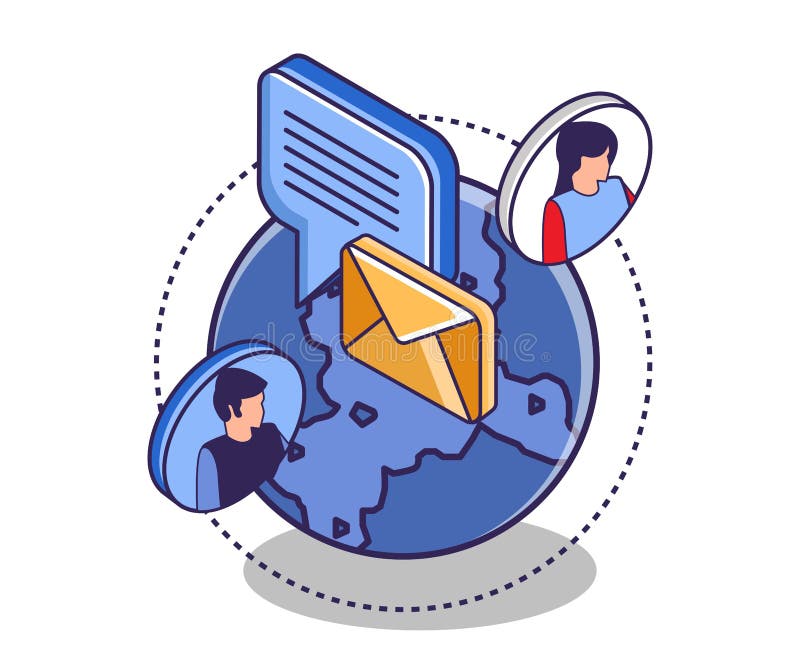 Communication Network with the Outside World Stock Illustration ...