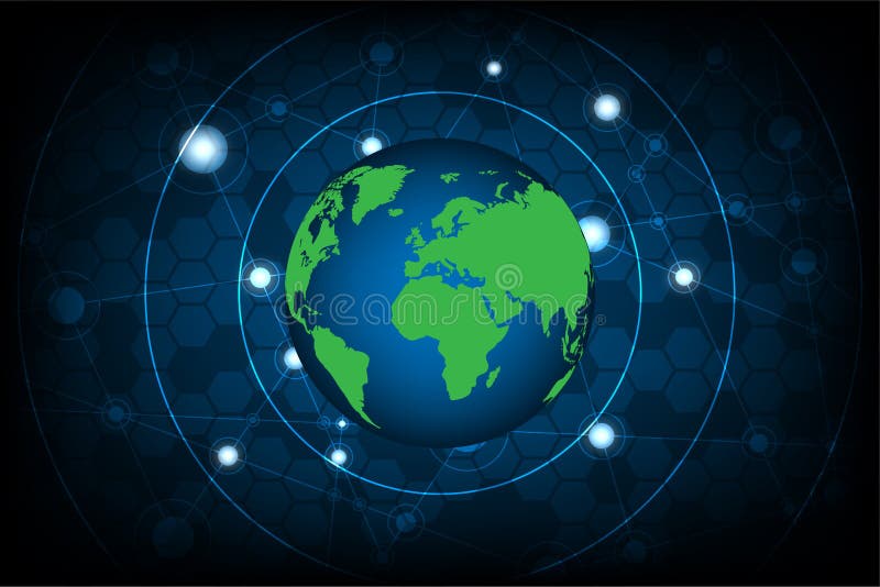 Communication Network Signals are Located Around the World. Stock ...