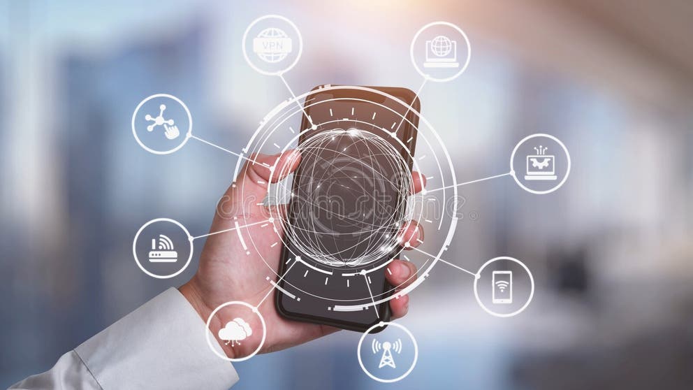 Communication Network Systems for Digital Connectivity Spire Stock Photo - Image of data ...