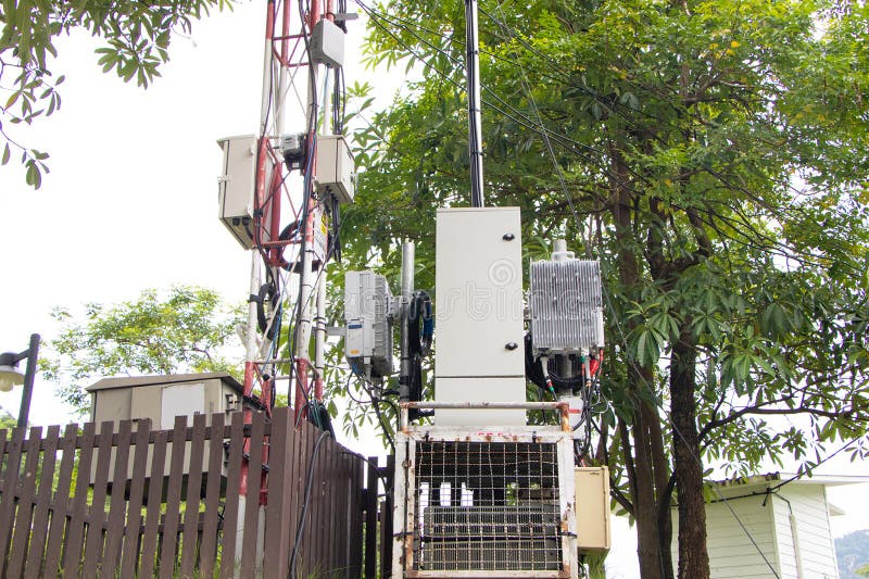 Communication Network Tower Telephone Pole Wireless Technology. Stock ...