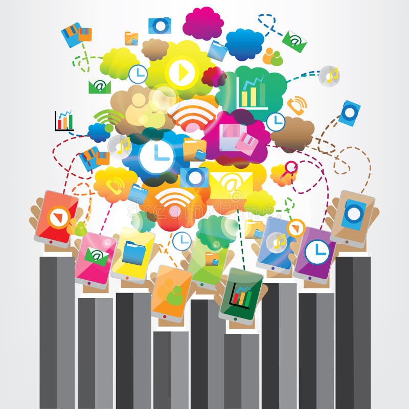 Communication Networking Graphic Design Stock Vector - Illustration of ...