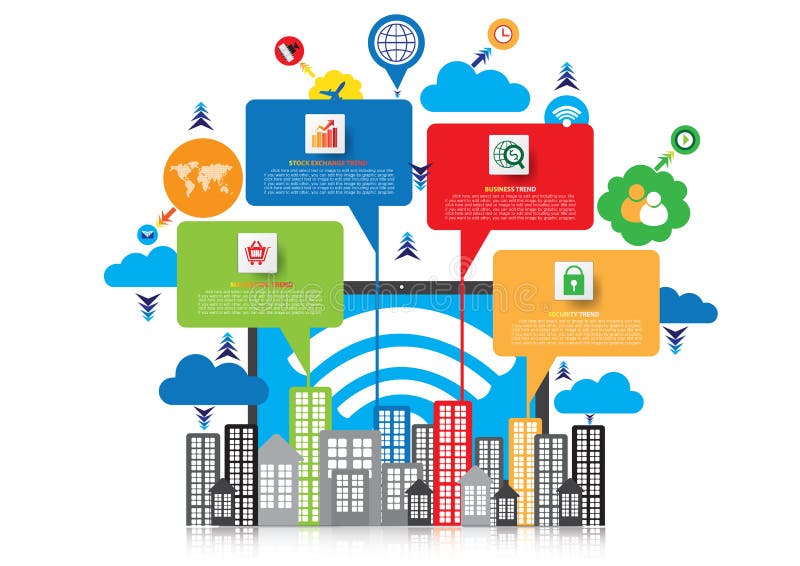 Communication Networking Graphic Design Stock Vector - Illustration of ...