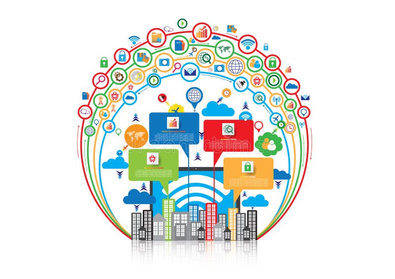 Communication Networking Graphic Design Stock Image - Image of global ...
