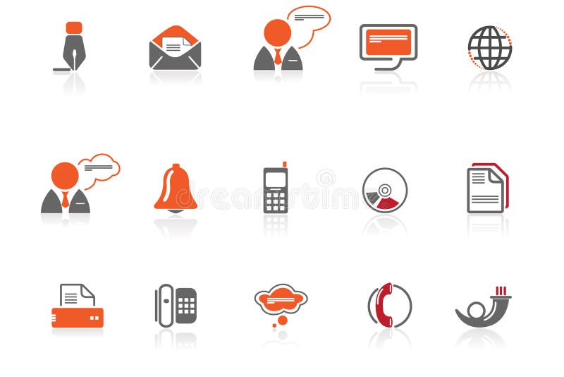 Communication Icons, Set 1 - Blue Series Stock Vector - Illustration of ...