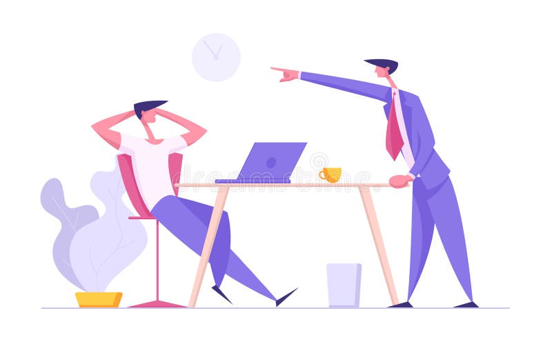 Communication at Office Work Concept with Businessmen Characters ...