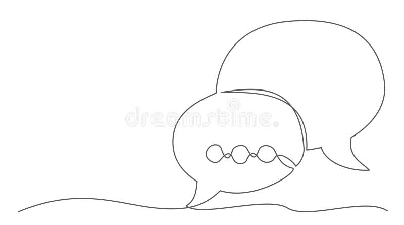 Communication One Line Drawing Isolated on White Background Stock ...