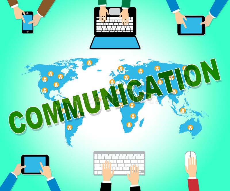 Communication Online Means Web Site and Networking Stock Illustration ...