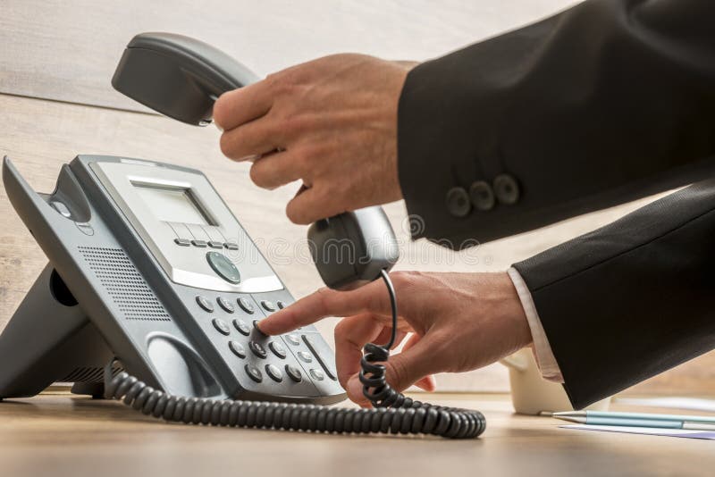 Communication Operator Dialing a Telephone Number Stock Photo - Image ...