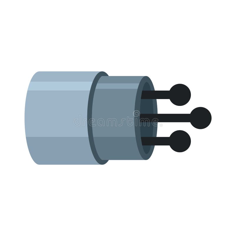 Optical Fiber Port Icon, Flat Style Stock Vector - Illustration of ...