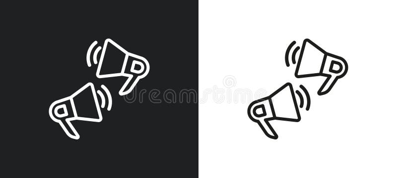 Communication Outline Icon in White and Black Colors. Communication ...