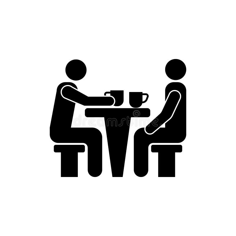 Communication Over a Cup of Coffee Icon. Stock Illustration ...