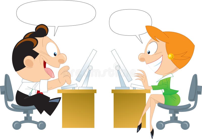 Communication Over the Internet Stock Vector - Illustration of teamwork ...