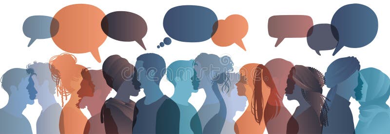 Communication Across Diverse Cultures -dialogue Represented by Colored ...