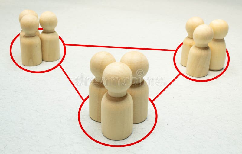 Communication between People. the Figures are Tied with a Red Thread ...